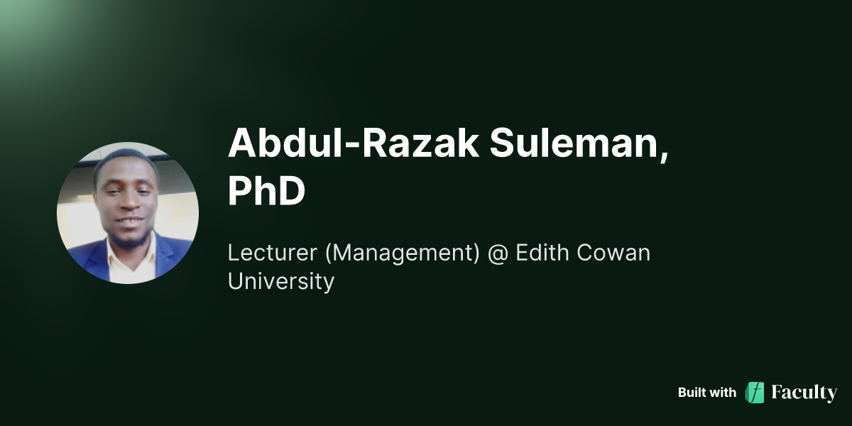Abdul-Razak Suleman, PhD